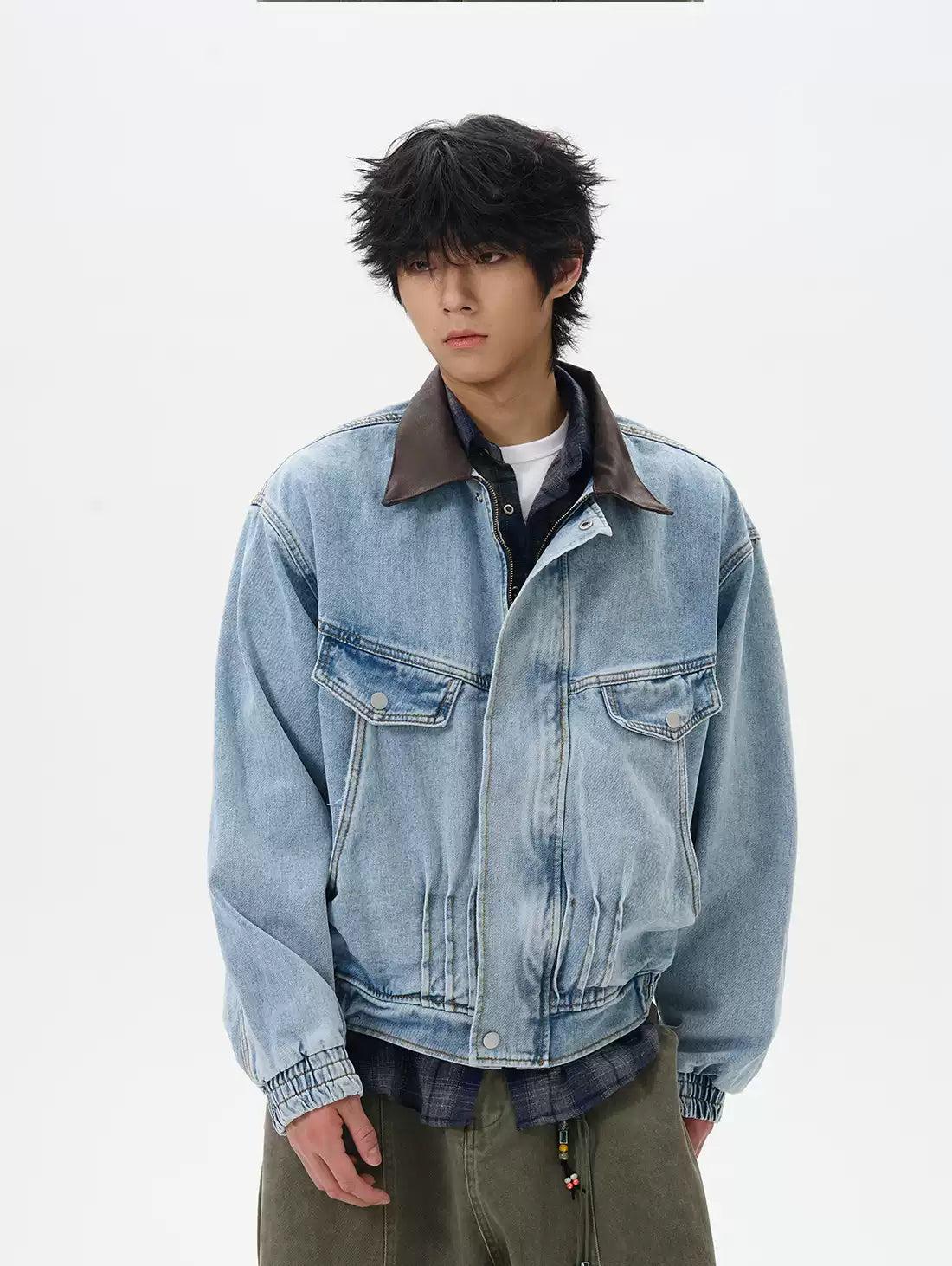Hidden Zipper Denim Jacket
