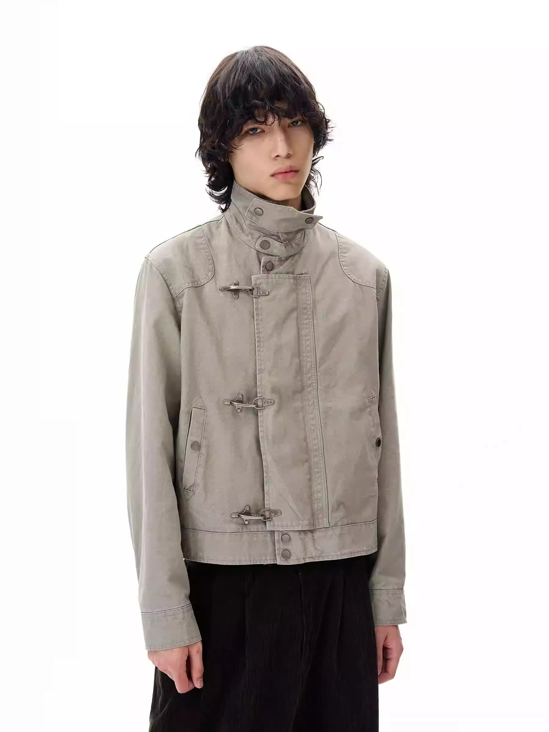 Structured Fireman Clasp Short Jacket