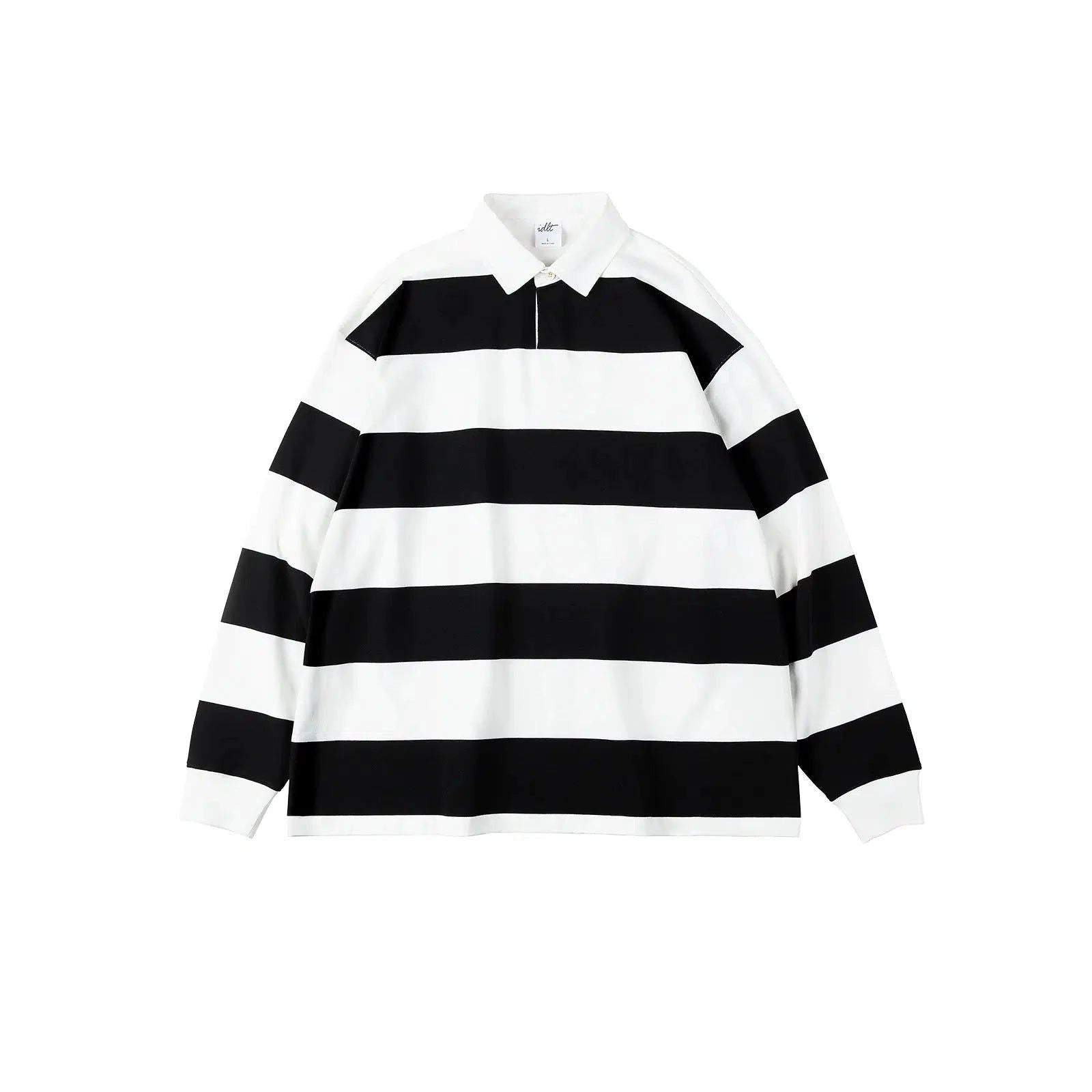 Wide Stripes Long Sleeves Polo
