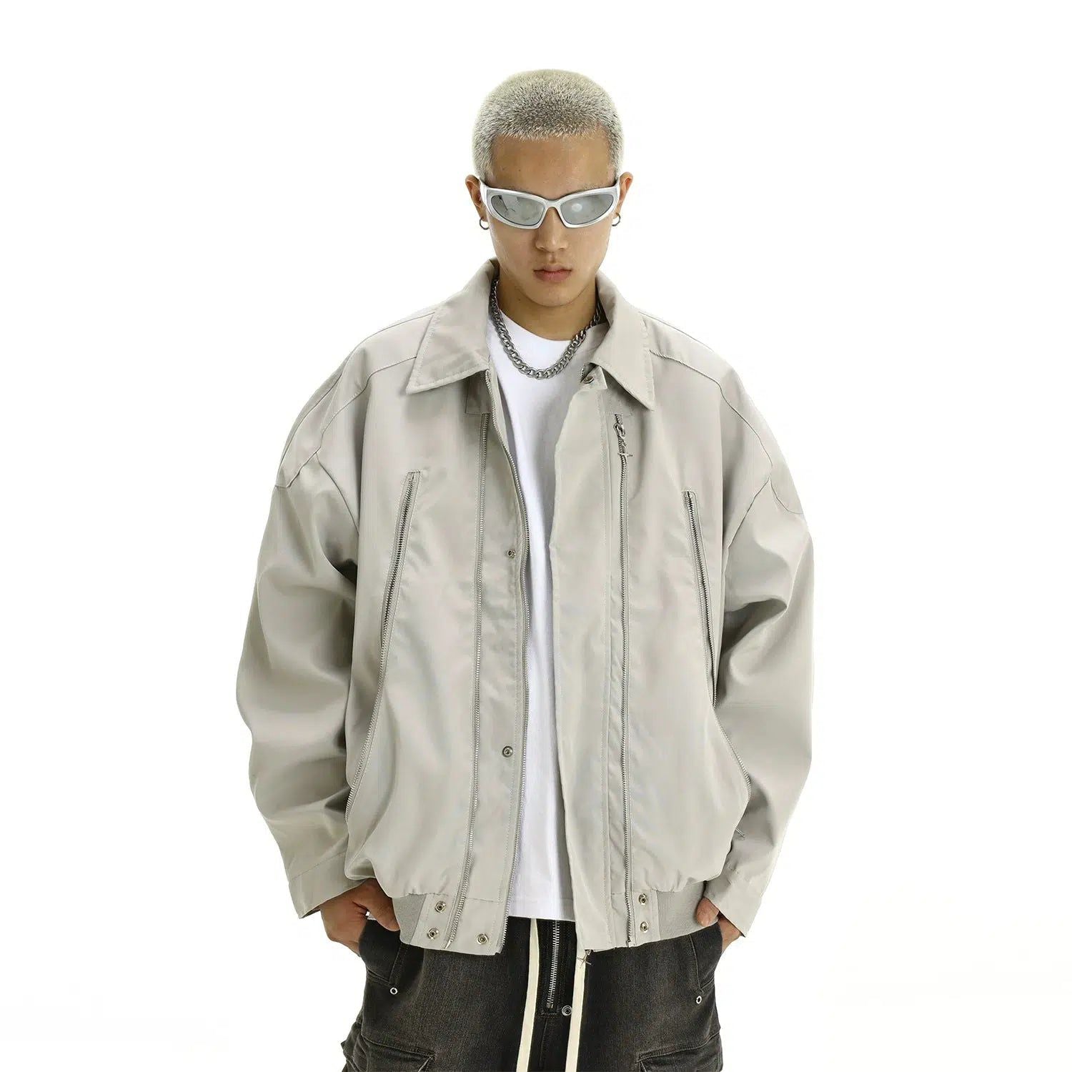 Multi-Zip Collared Jacket